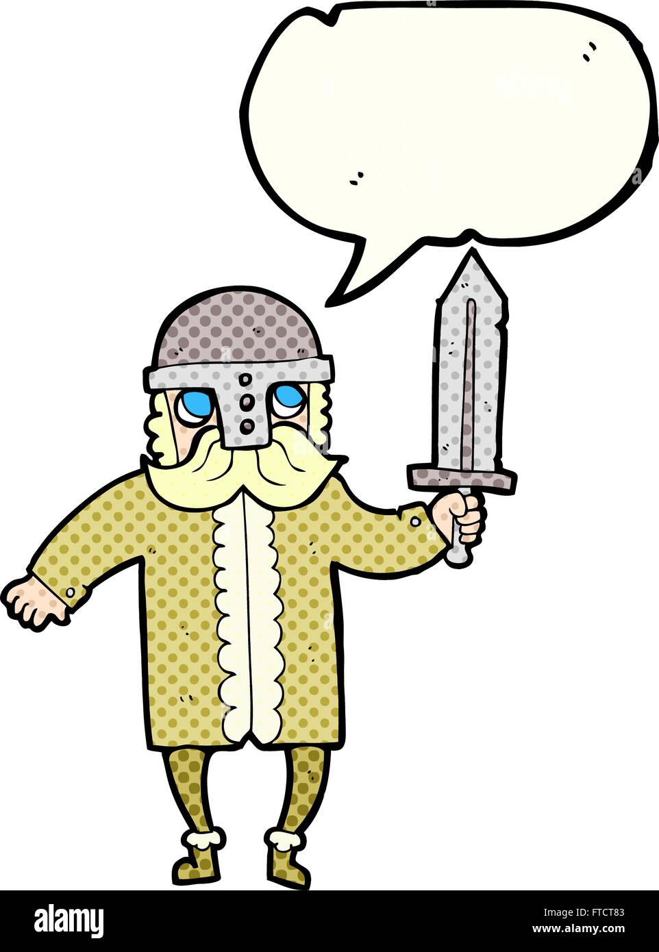 freehand drawn comic book speech bubble cartoon saxon warrior Stock ...