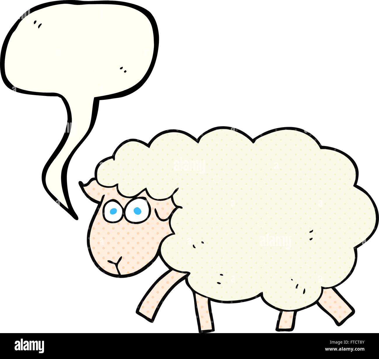 freehand drawn comic book speech bubble cartoon sheep Stock Vector ...