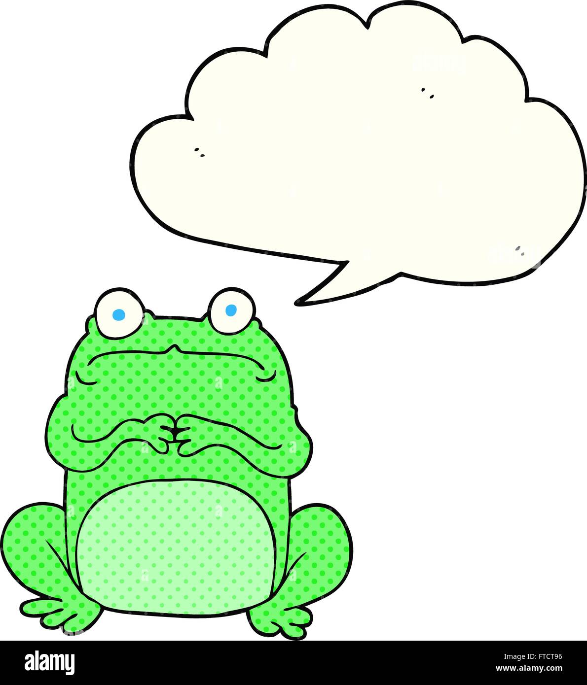 freehand drawn comic book speech bubble cartoon nervous frog Stock ...