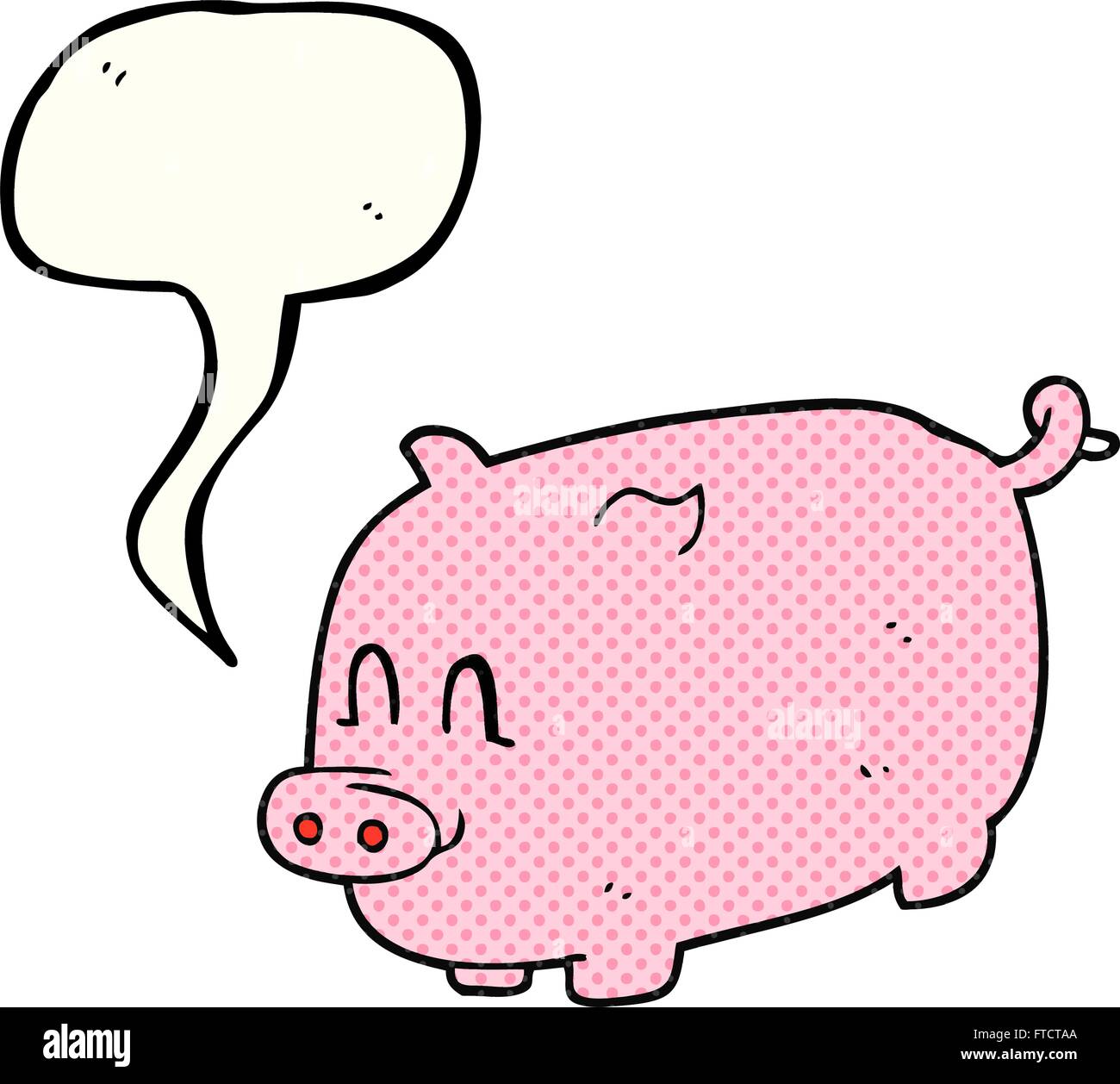 freehand drawn comic book speech bubble cartoon pig Stock Vector Image ...