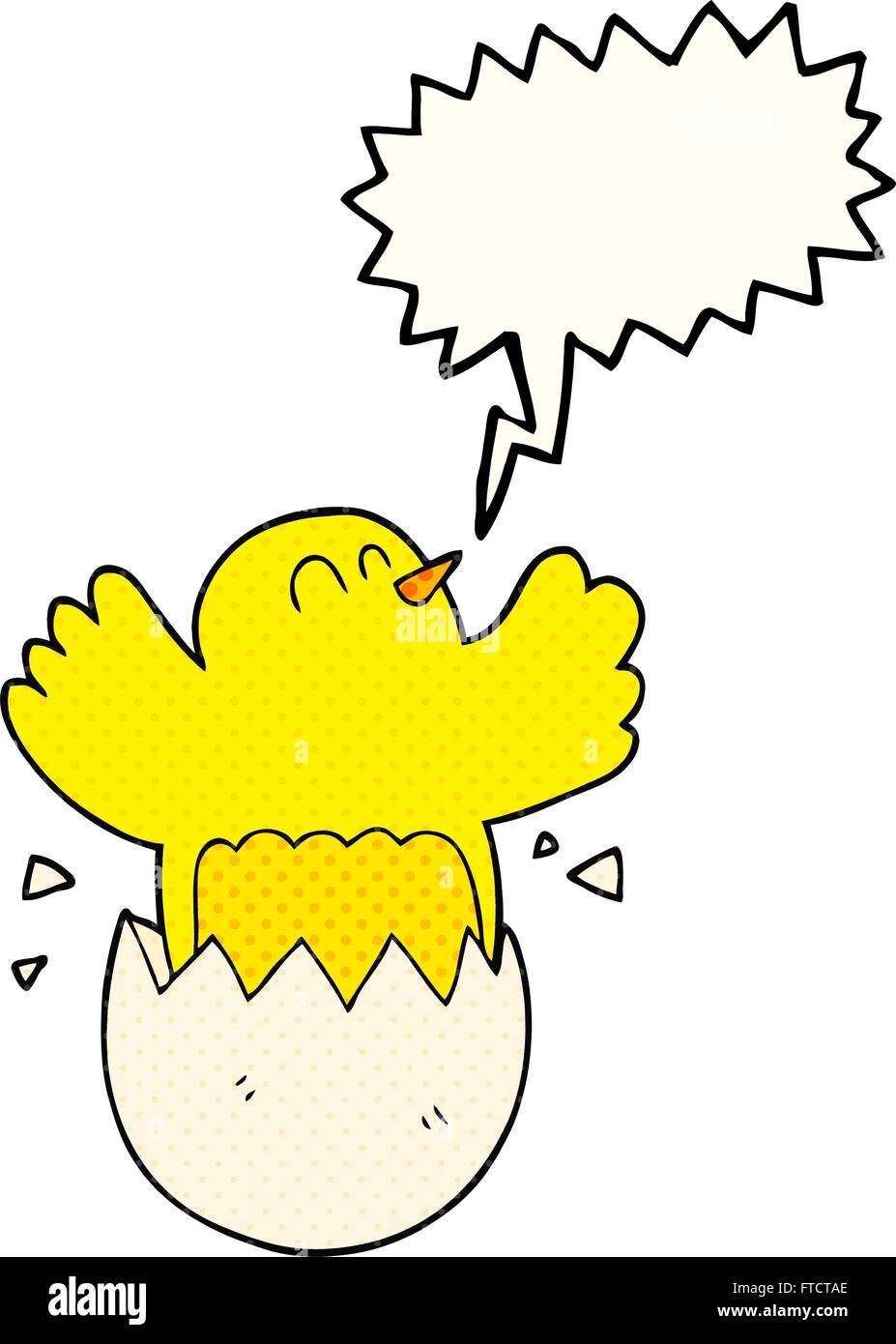 freehand drawn comic book speech bubble cartoon hatching egg Stock ...