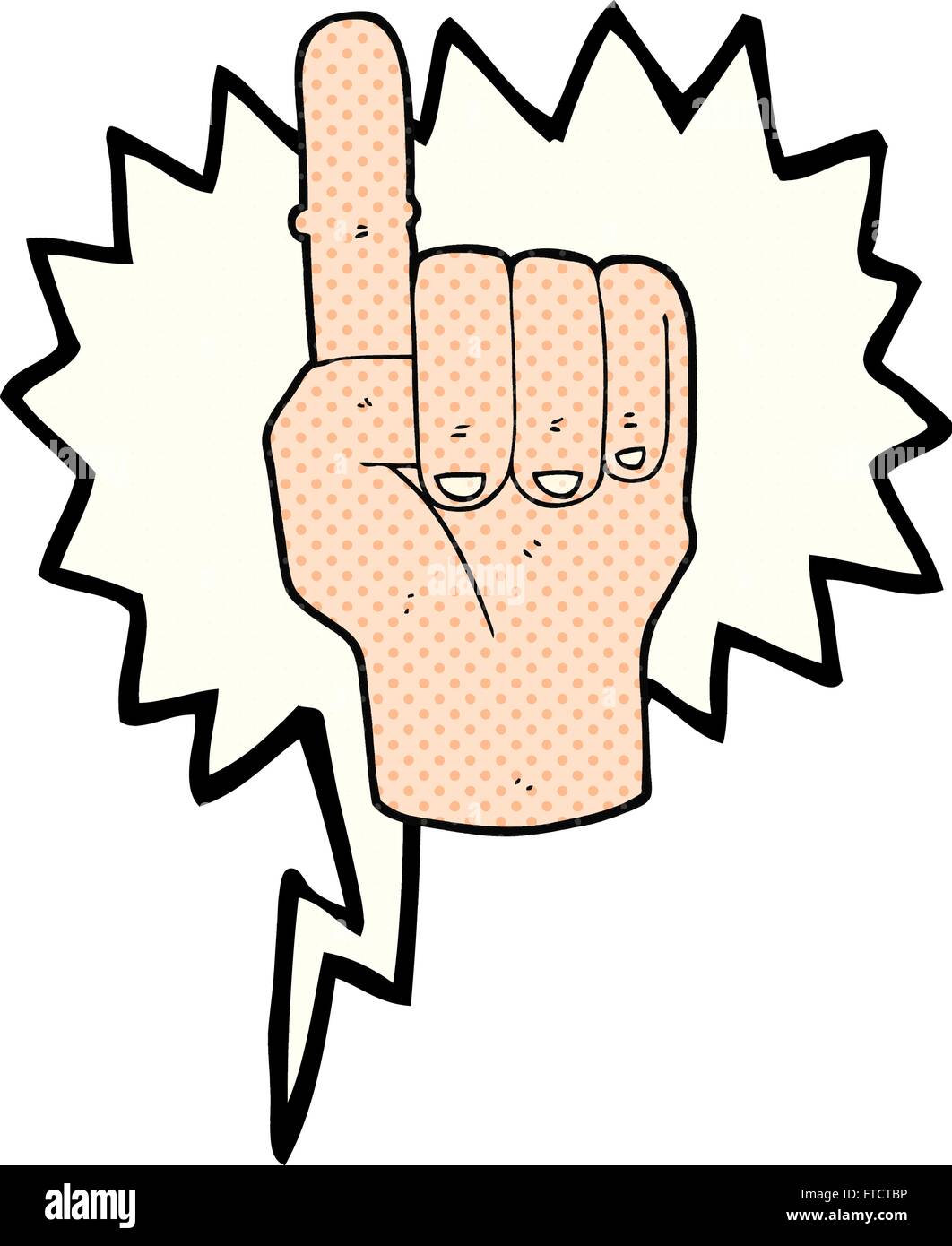 freehand drawn comic book speech bubble cartoon pointing finger Stock ...