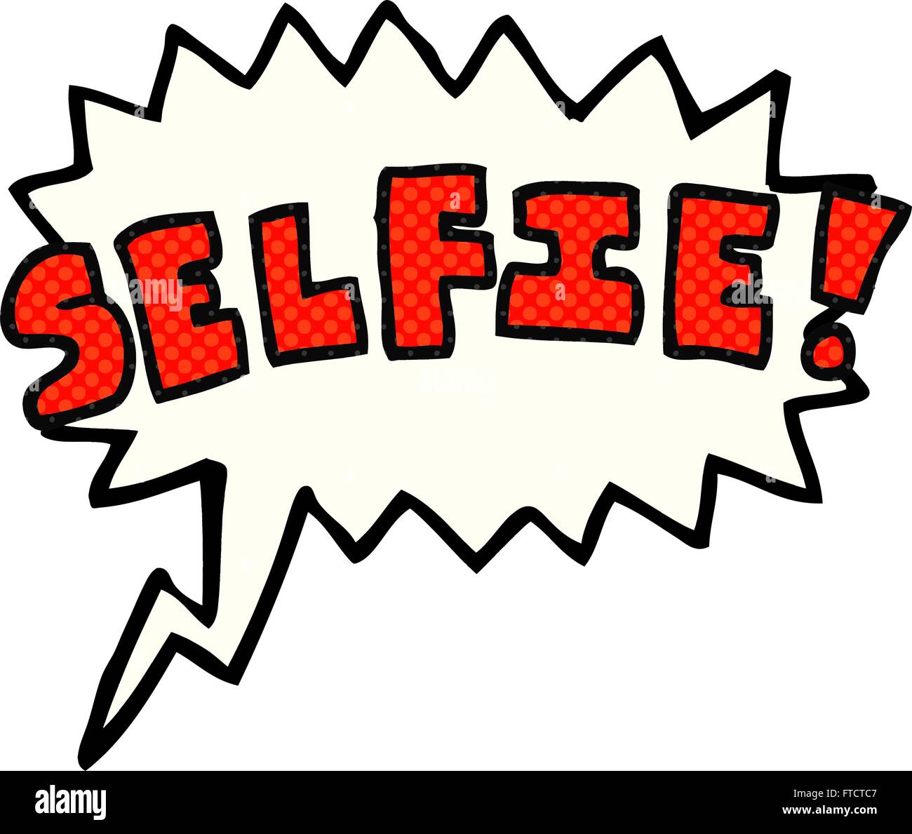 freehand drawn comic book speech bubble cartoon selfie symbol Stock ...