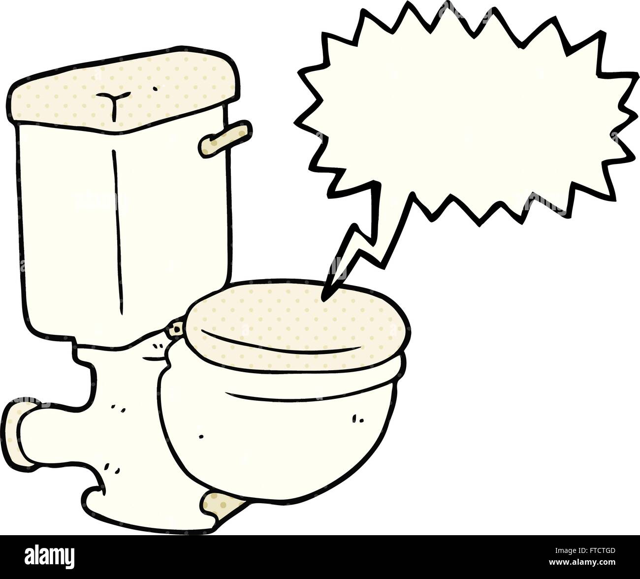 freehand drawn comic book speech bubble cartoon toilet Stock Vector ...