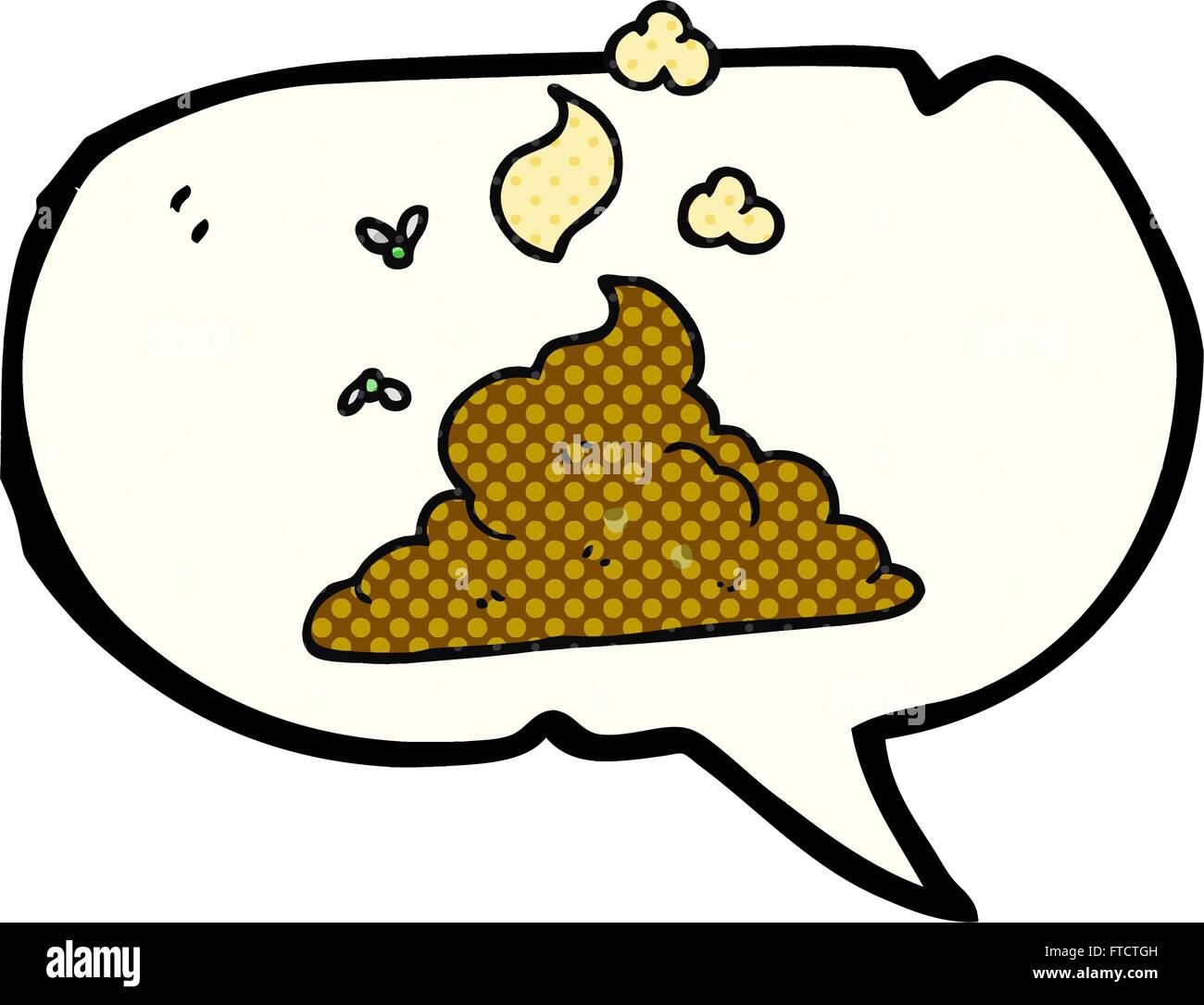 freehand drawn comic book speech bubble cartoon steaming pile of poop ...