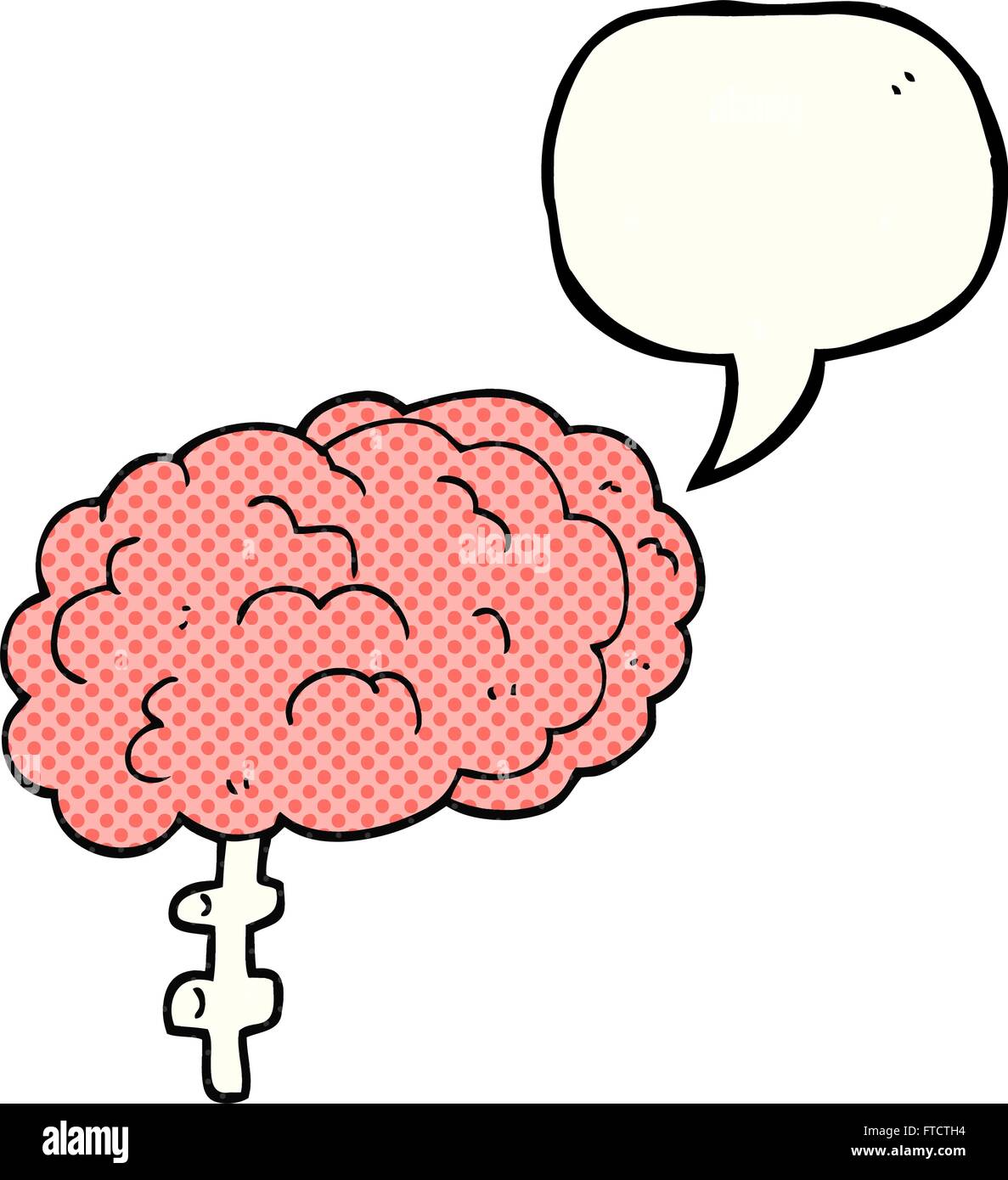 freehand drawn comic book speech bubble cartoon brain Stock Vector ...