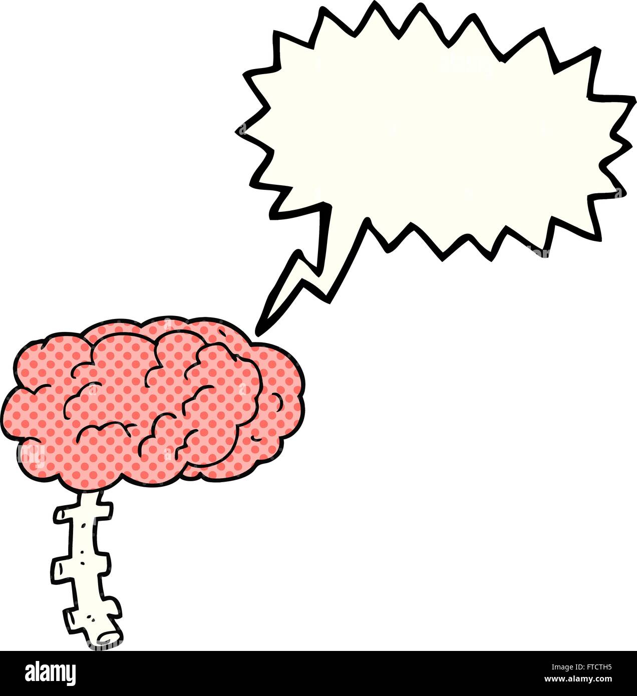 freehand drawn comic book speech bubble cartoon brain Stock Vector ...