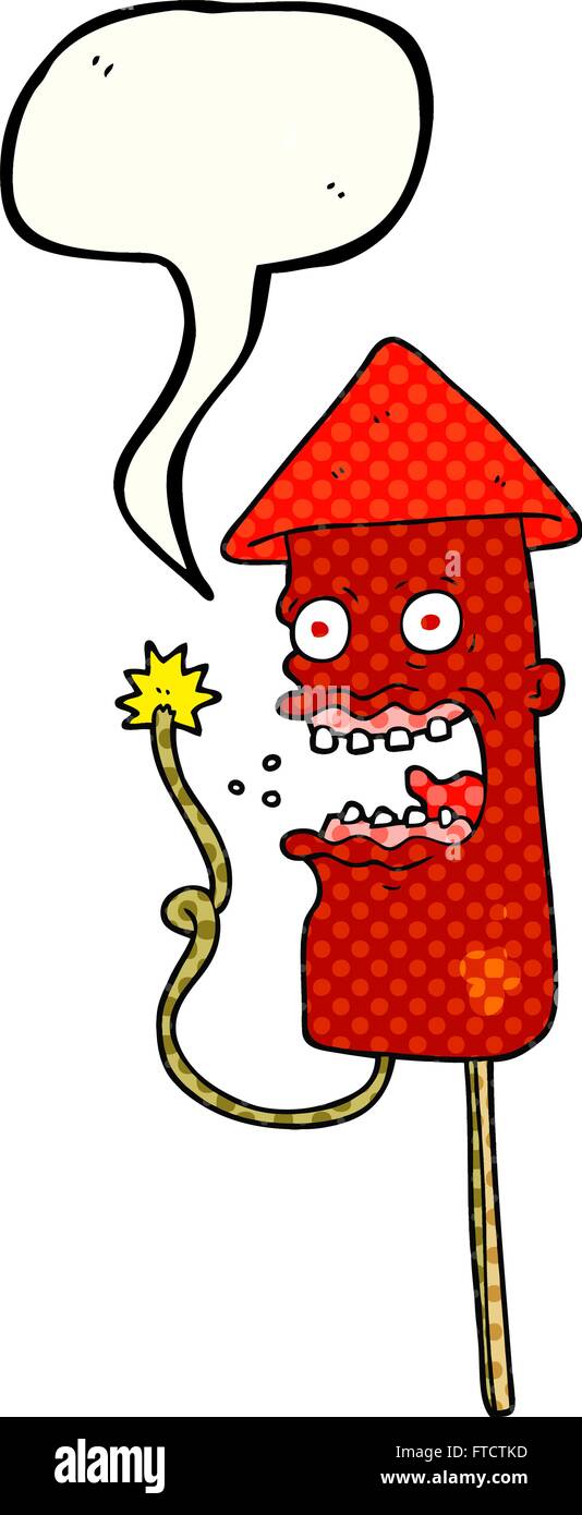 freehand drawn comic book speech bubble cartoon screaming firework ...