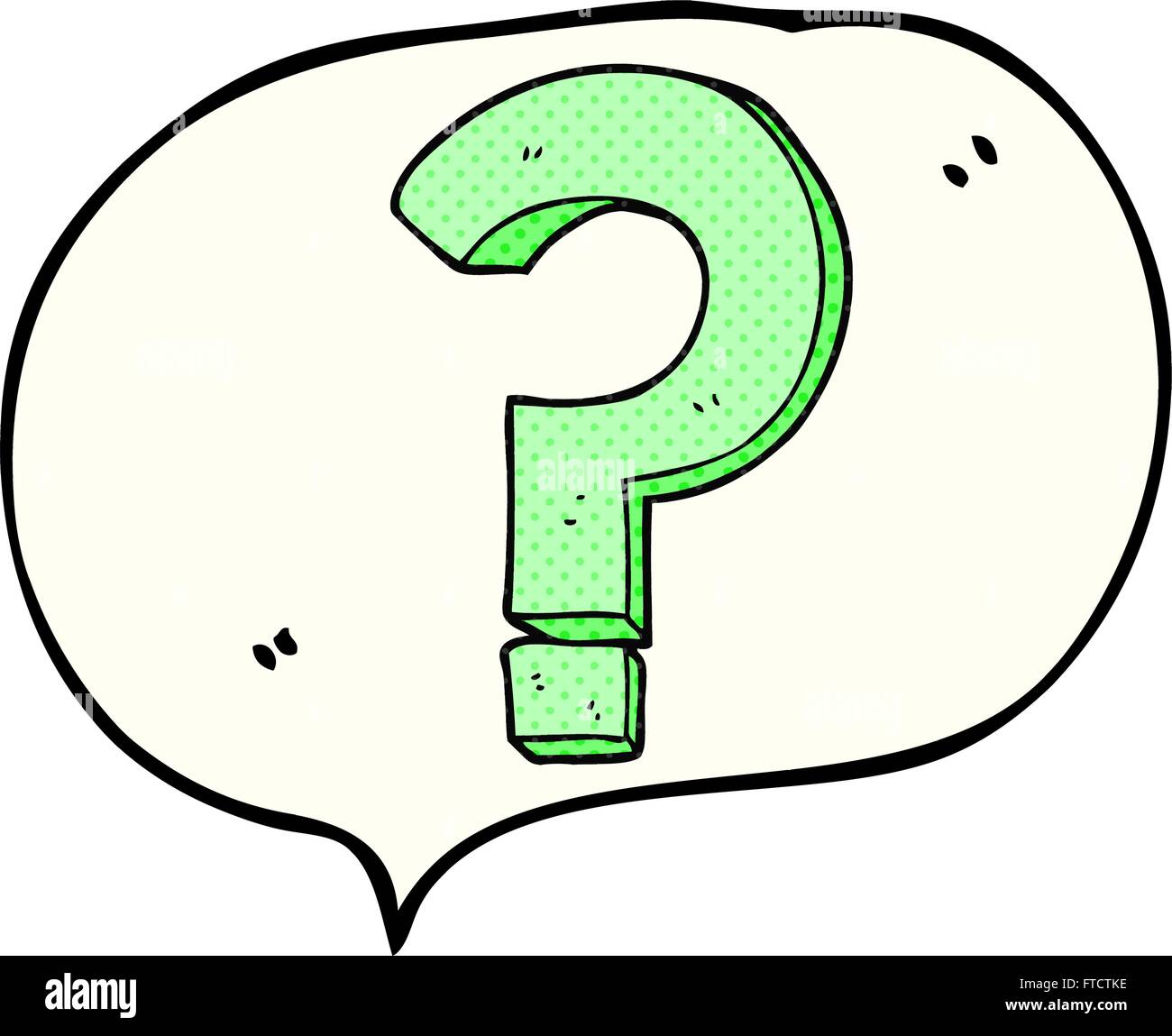 freehand drawn comic book speech bubble cartoon question mark Stock Vector Image & Art - Alamy
