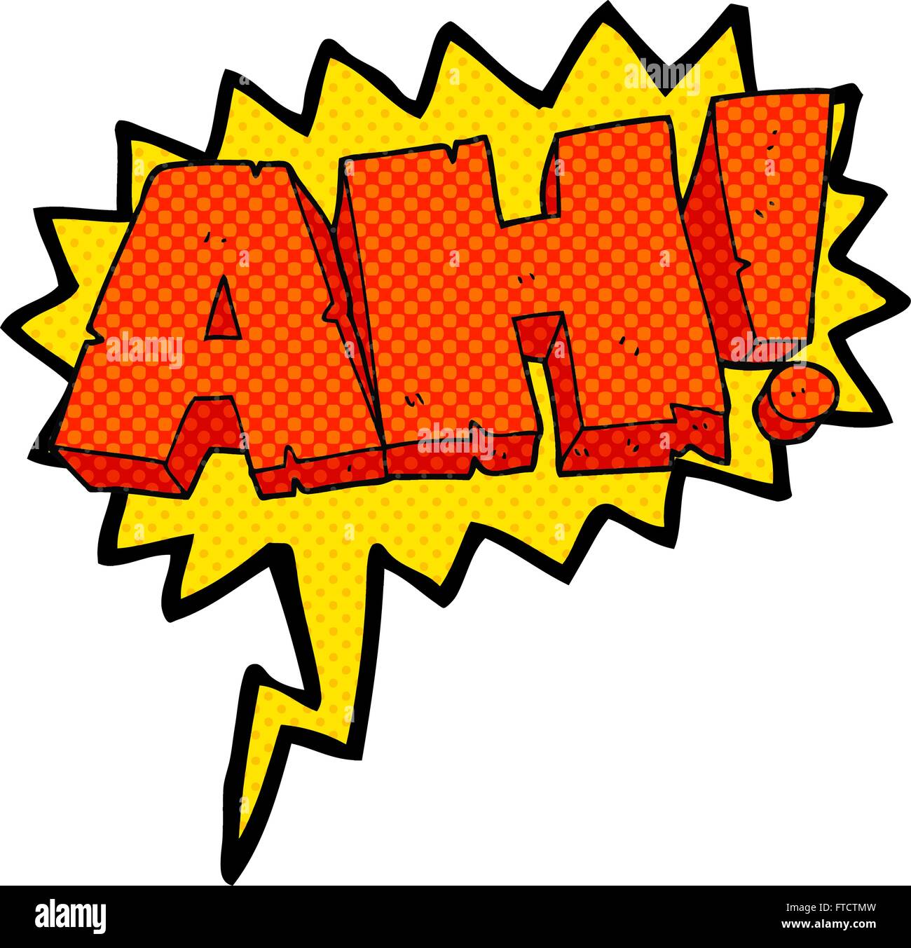 freehand drawn comic book speech bubble cartoon AH! shout Stock Vector ...