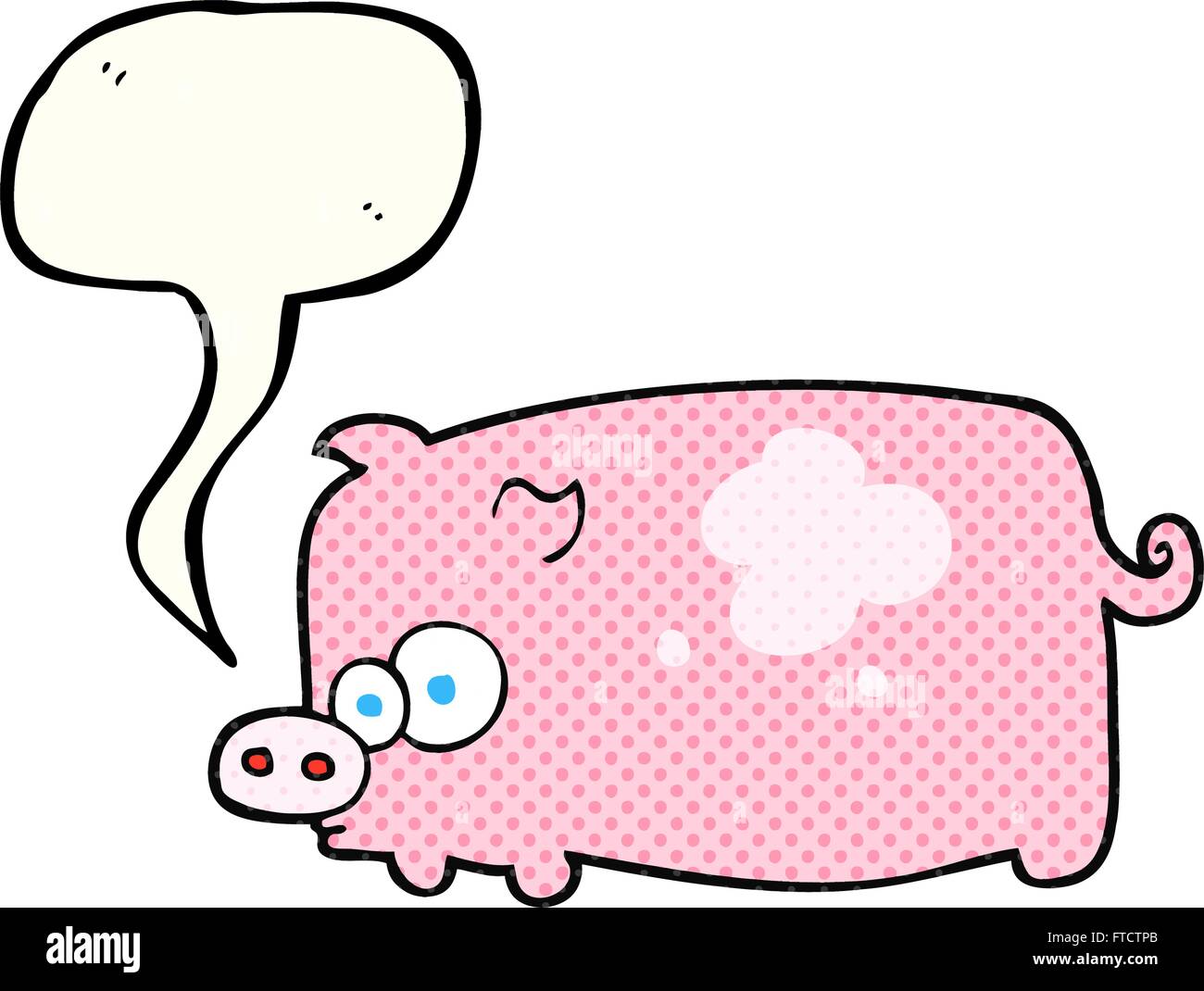freehand drawn comic book speech bubble cartoon pig Stock Vector Image ...