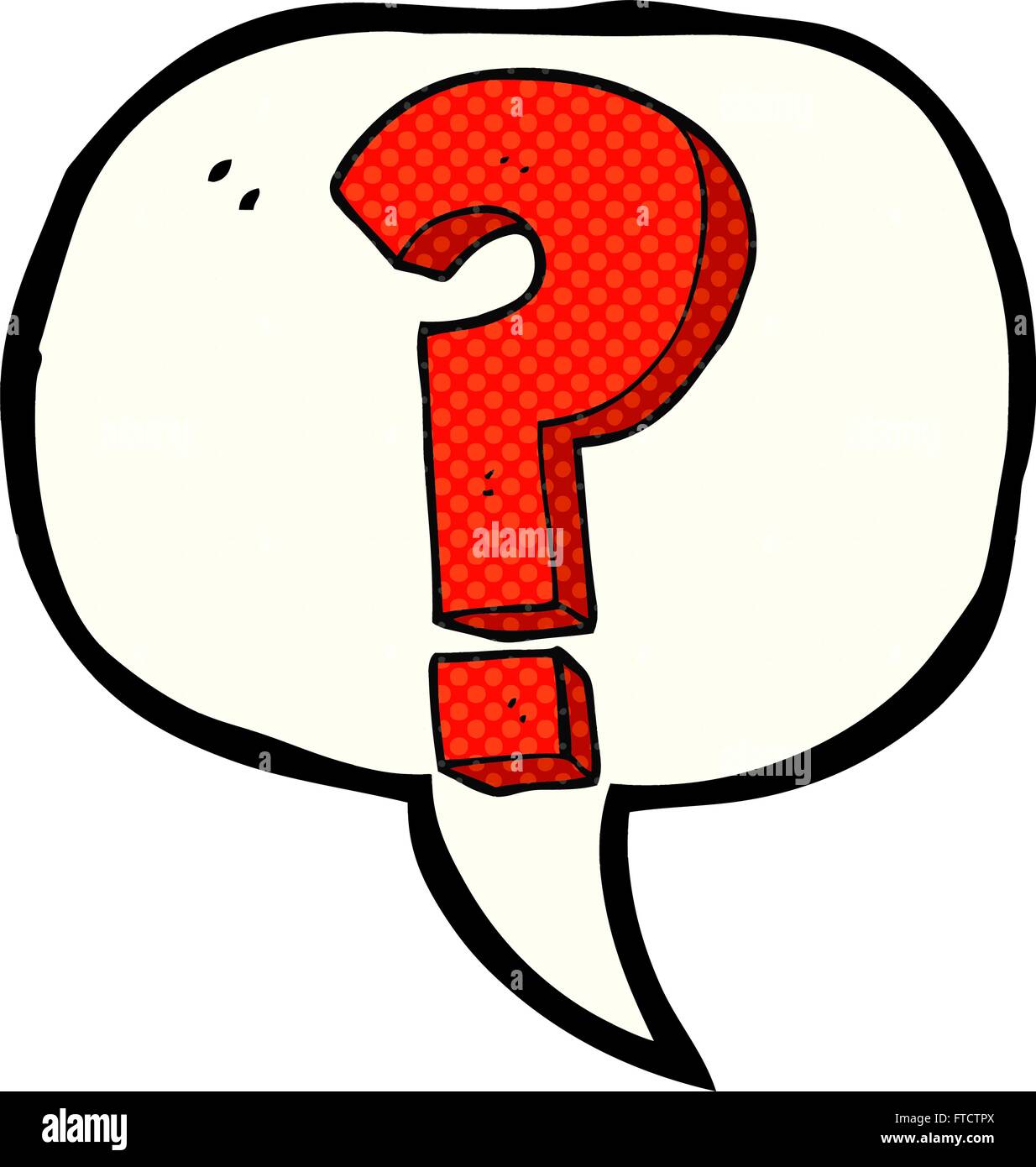 freehand drawn comic book speech bubble cartoon question mark symbol Stock Vector Image & Art ...