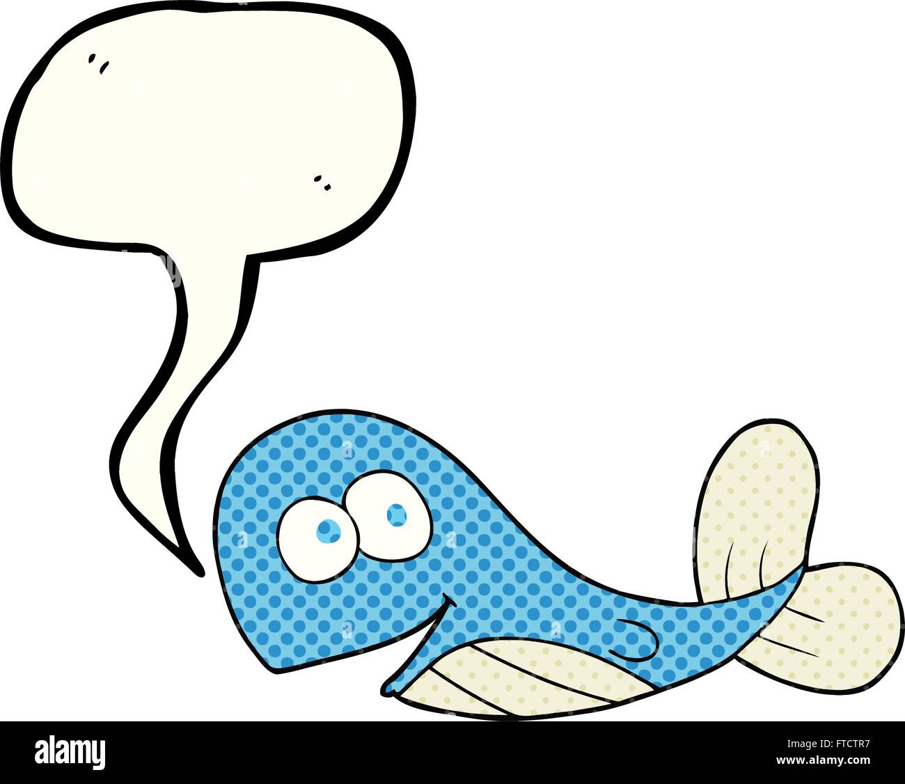 freehand drawn comic book speech bubble cartoon whale Stock Vector ...