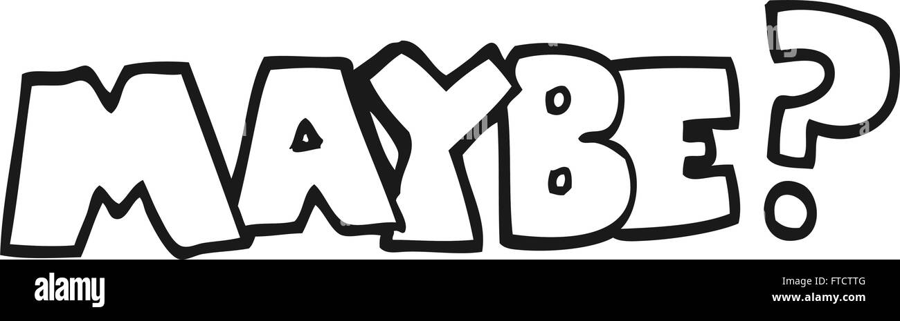 maybe freehand drawn black and white cartoon symbol Stock Vector Image ...