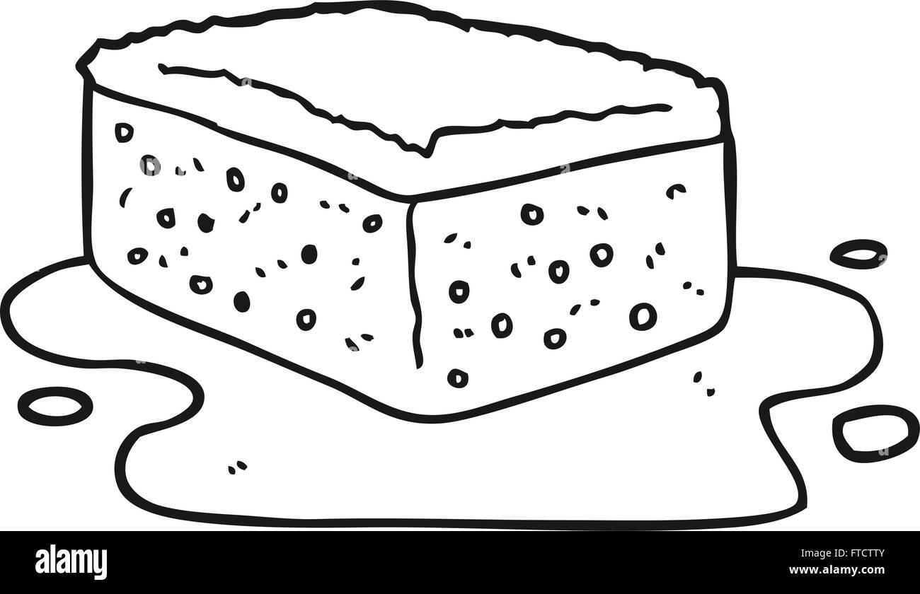 freehand drawn black and white cartoon sponge Stock Vector Image & Art ...