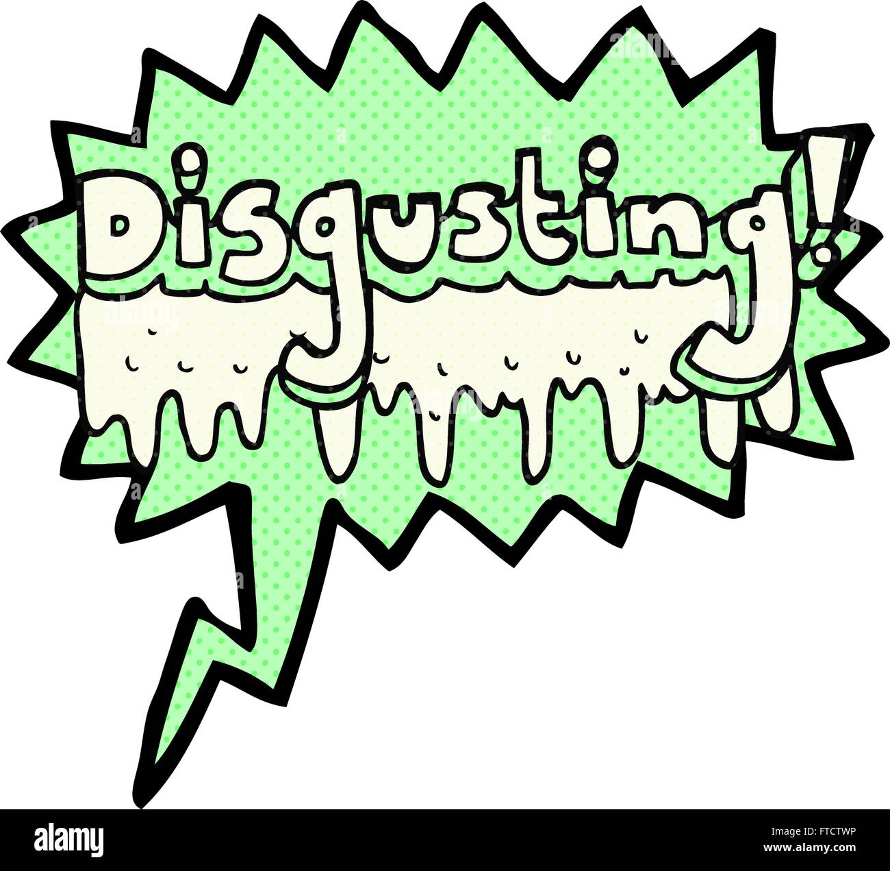 freehand drawn comic book speech bubble cartoon disgusting symbol Stock ...