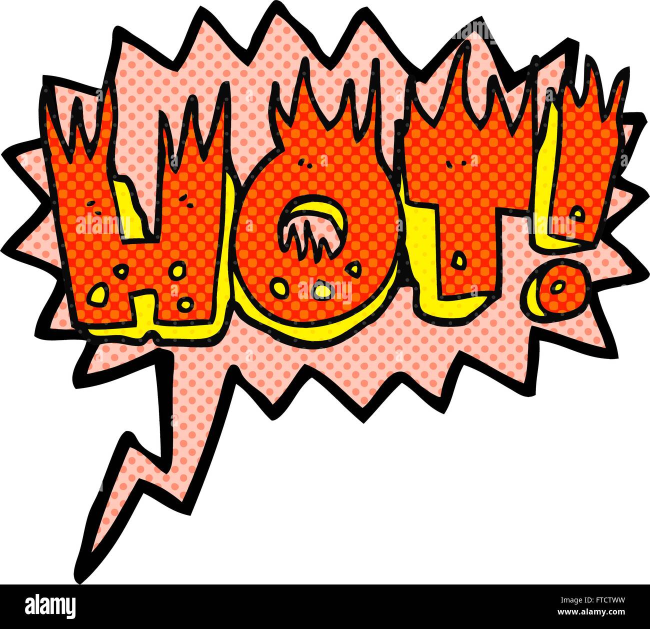 freehand drawn comic book speech bubble cartoon hot symbol Stock Vector ...