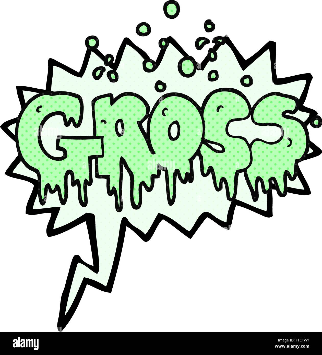 freehand drawn comic book speech bubble cartoon word gross Stock Vector ...