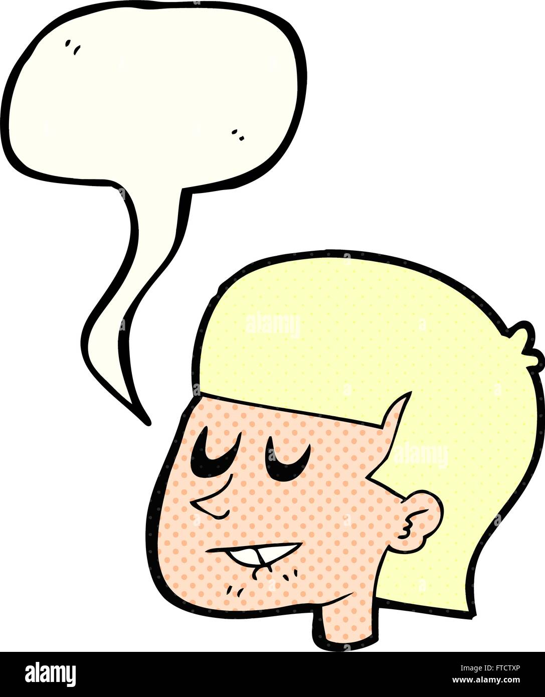 freehand drawn comic book speech bubble cartoon man biting lip Stock ...