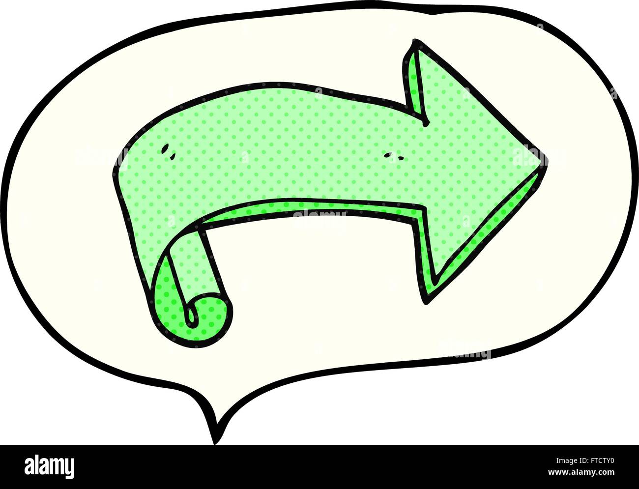 freehand drawn comic book speech bubble cartoon arrow Stock Vector ...