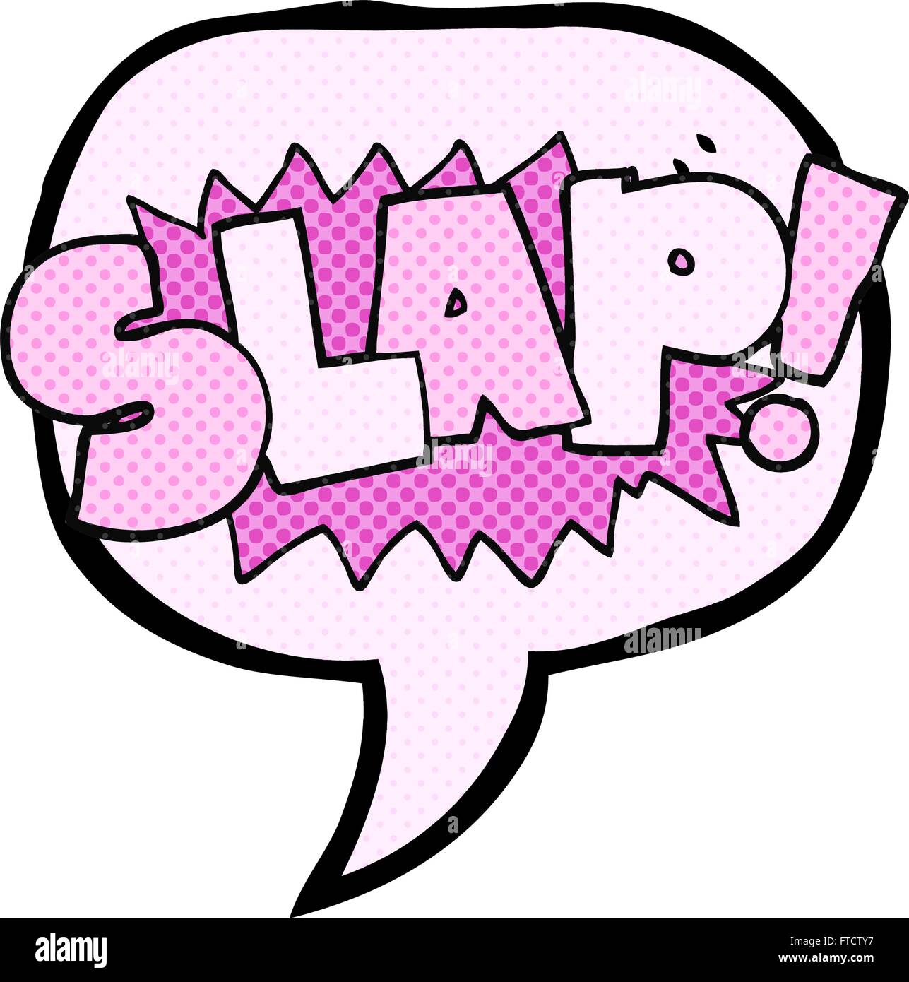 freehand drawn comic book speech bubble cartoon slap symbol Stock ...