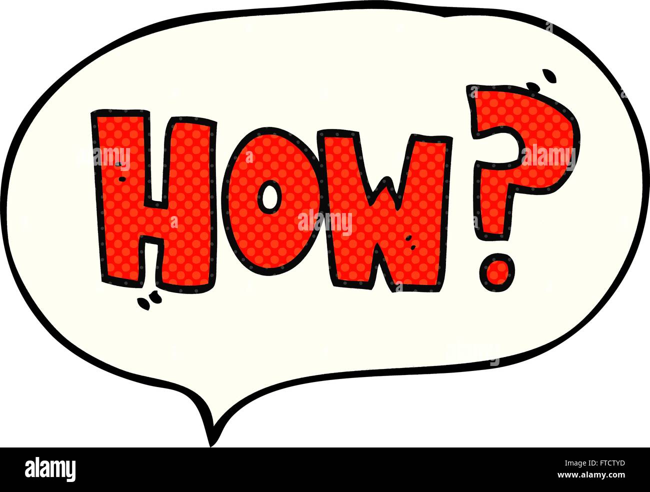 freehand drawn comic book speech bubble cartoon how? sign Stock Vector ...