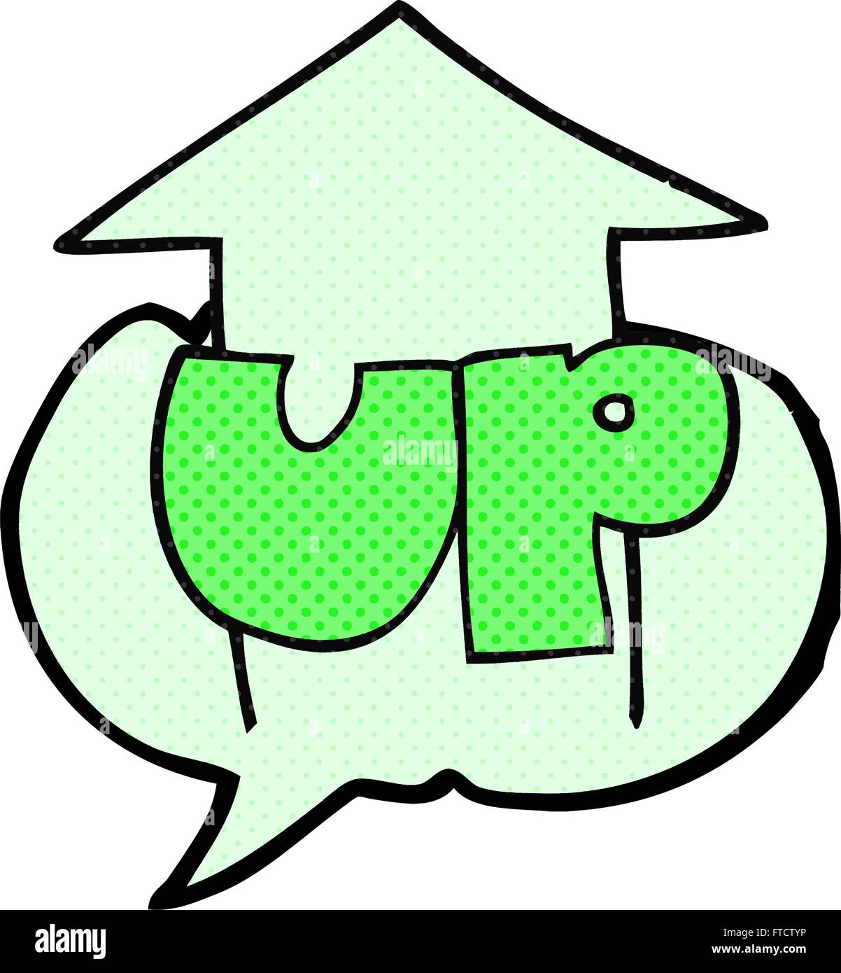 freehand drawn comic book speech bubble cartoon up symbol Stock Vector ...
