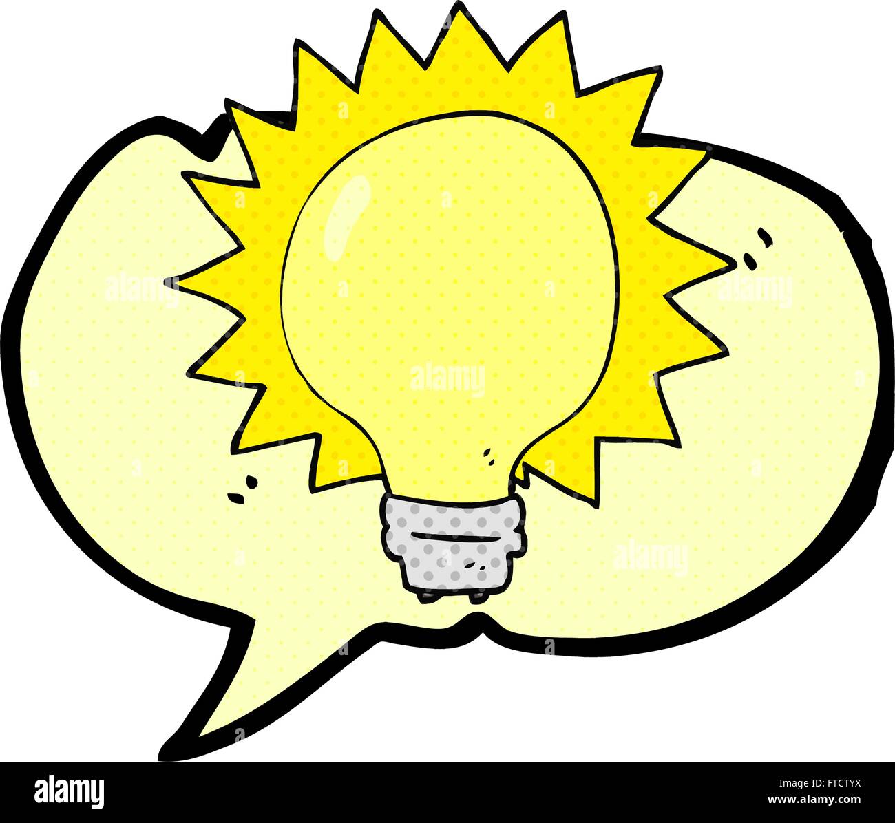 freehand drawn comic book speech bubble cartoon light bulb Stock Vector ...