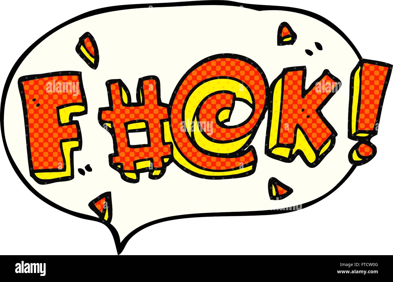 freehand drawn comic book speech bubble cartoon swearword Stock Vector ...