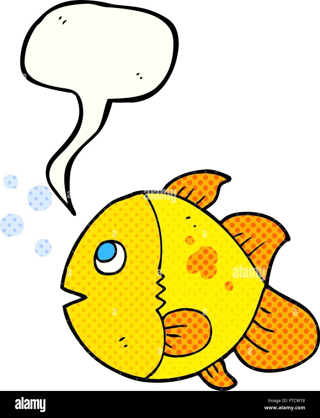 freehand drawn comic book speech bubble cartoon fish Stock Vector Image ...