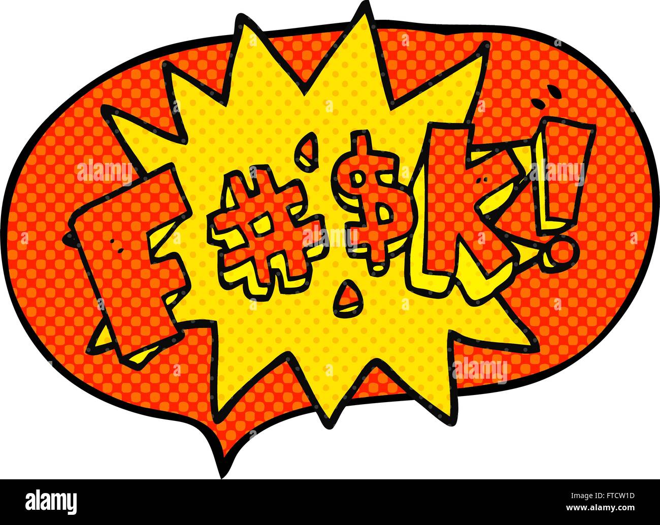 freehand drawn comic book speech bubble cartoon swearword Stock Vector ...