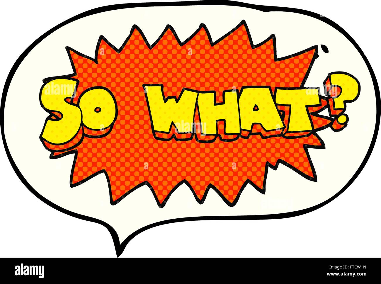 so what freehand drawn comic book speech bubble cartoon sign Stock ...