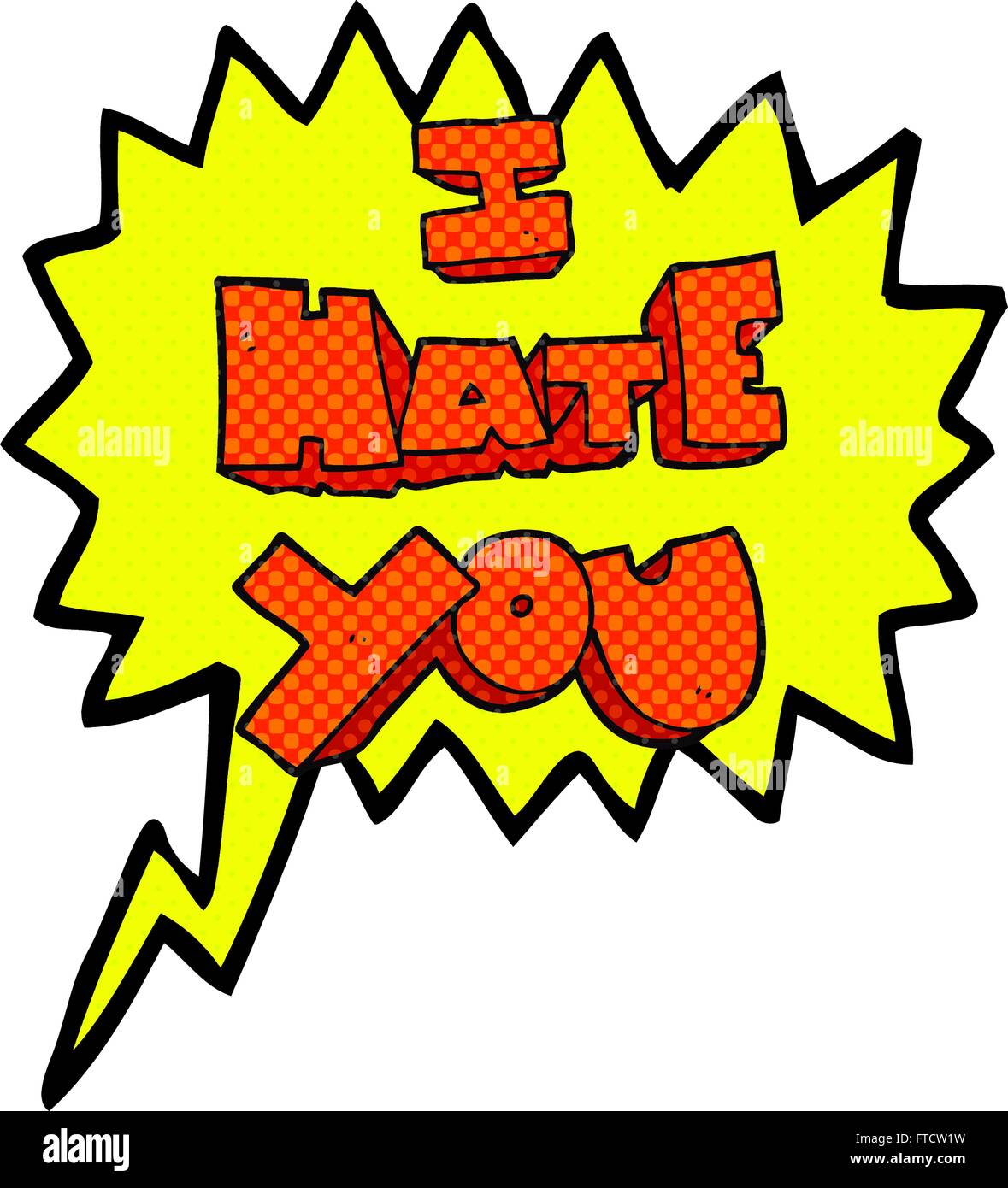 I hate you freehand drawn comic book speech bubble cartoon symbol Stock ...