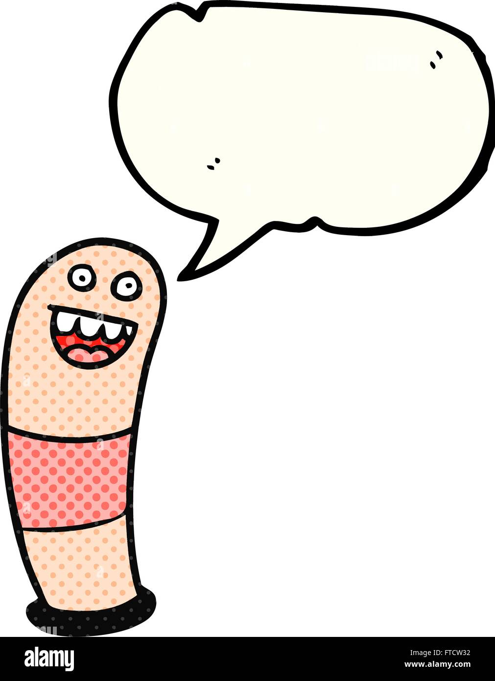freehand drawn comic book speech bubble cartoon worm Stock Vector Image ...