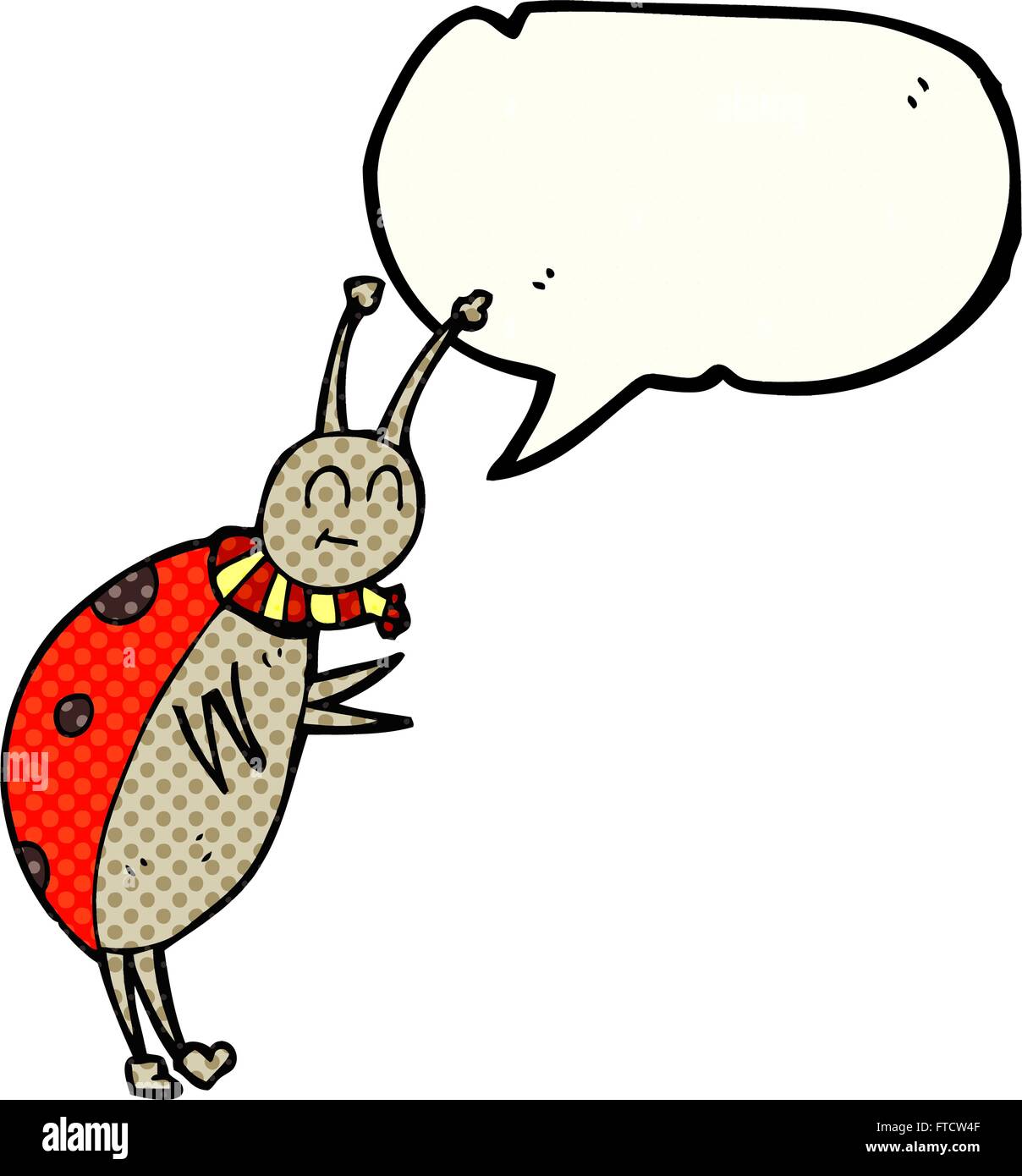 freehand drawn comic book speech bubble cartoon ladybug Stock Vector ...
