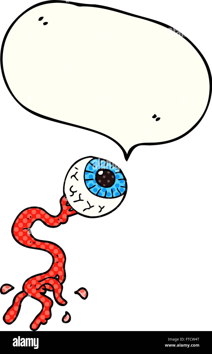 freehand drawn comic book speech bubble cartoon gross eyeball Stock ...