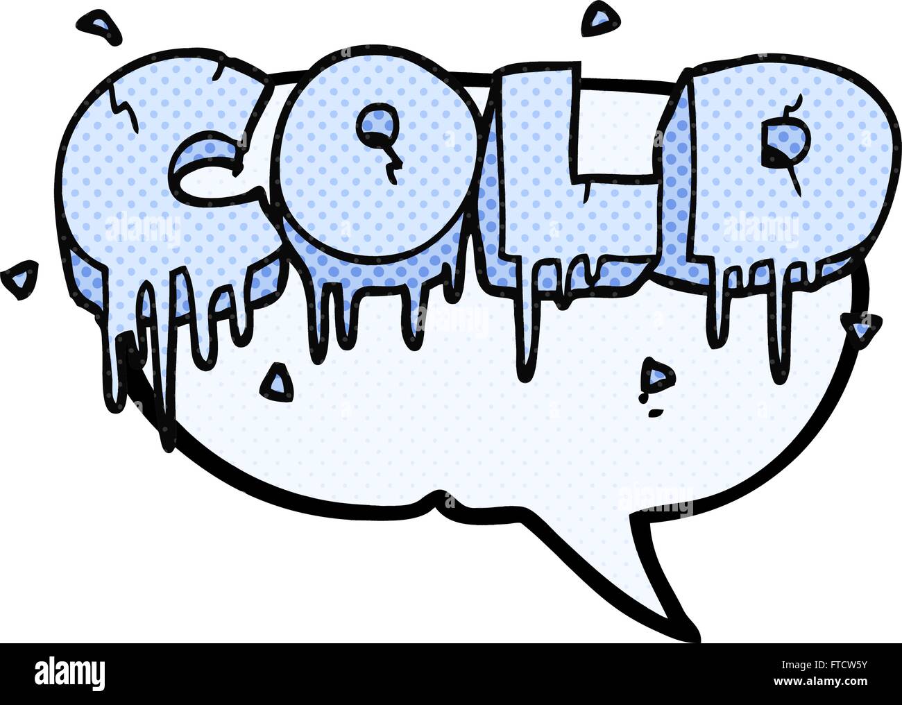 freehand drawn comic book speech bubble cartoon cold text symbol Stock ...