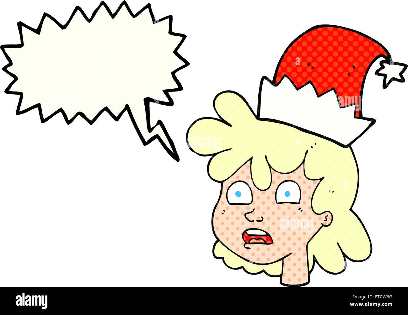 freehand drawn comic book speech bubble cartoon stressed woman wearing ...