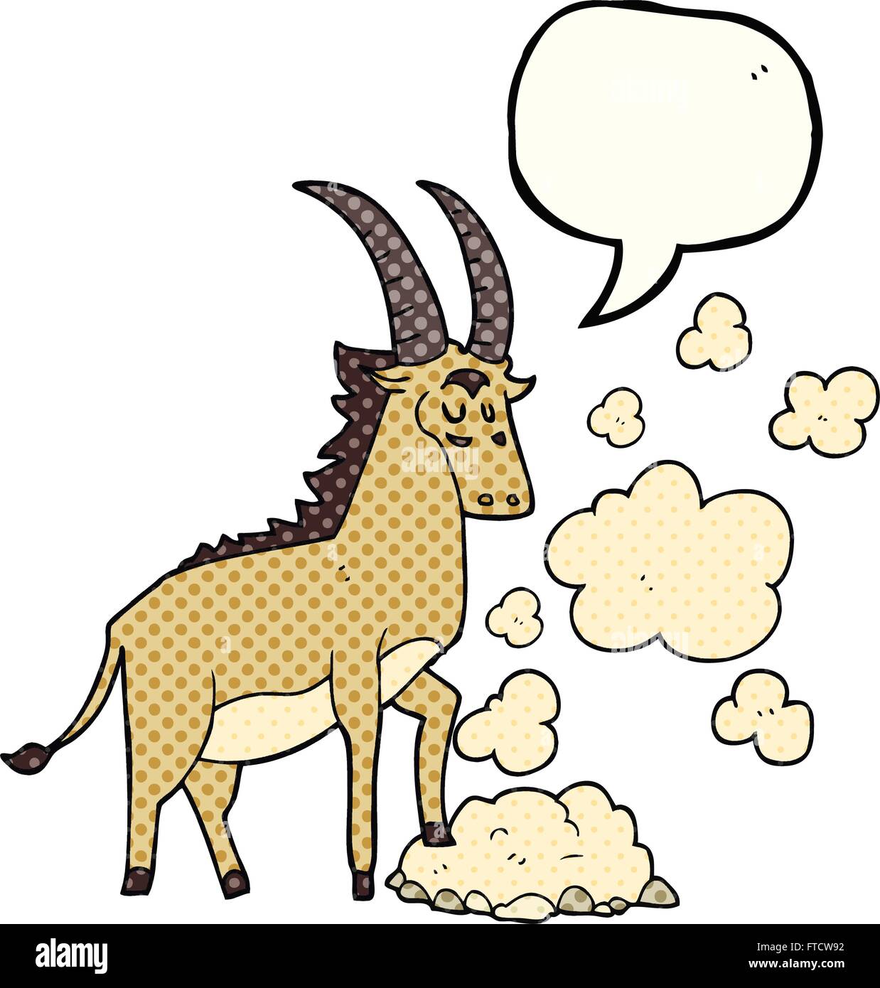 freehand drawn comic book speech bubble cartoon antelope Stock Vector ...