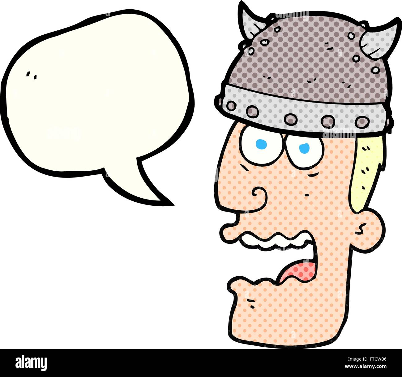 freehand drawn comic book speech bubble cartoon screaming warrior man ...