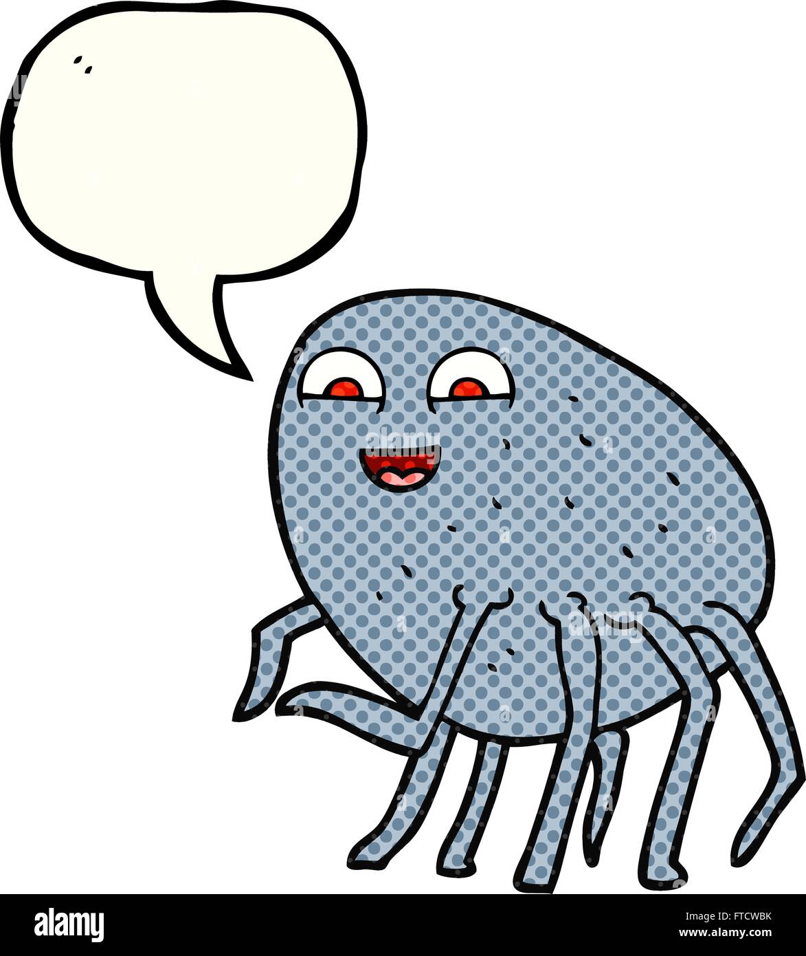 freehand drawn comic book speech bubble cartoon tick Stock Vector Image ...