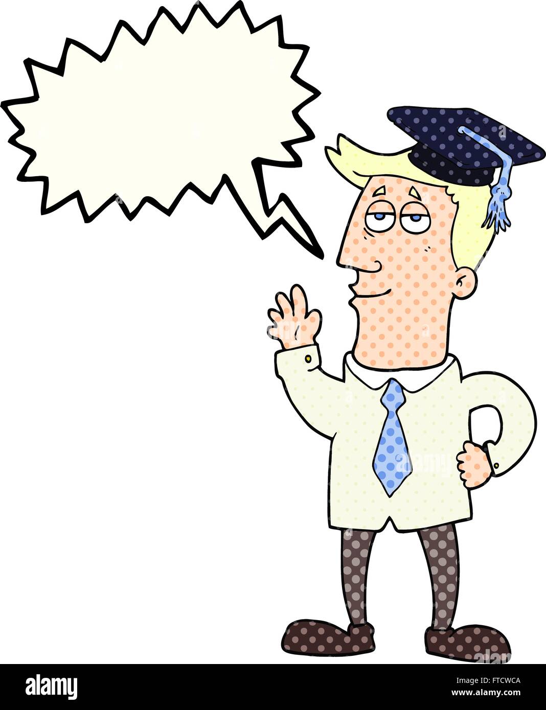 freehand drawn comic book speech bubble cartoon graduate Stock Vector ...