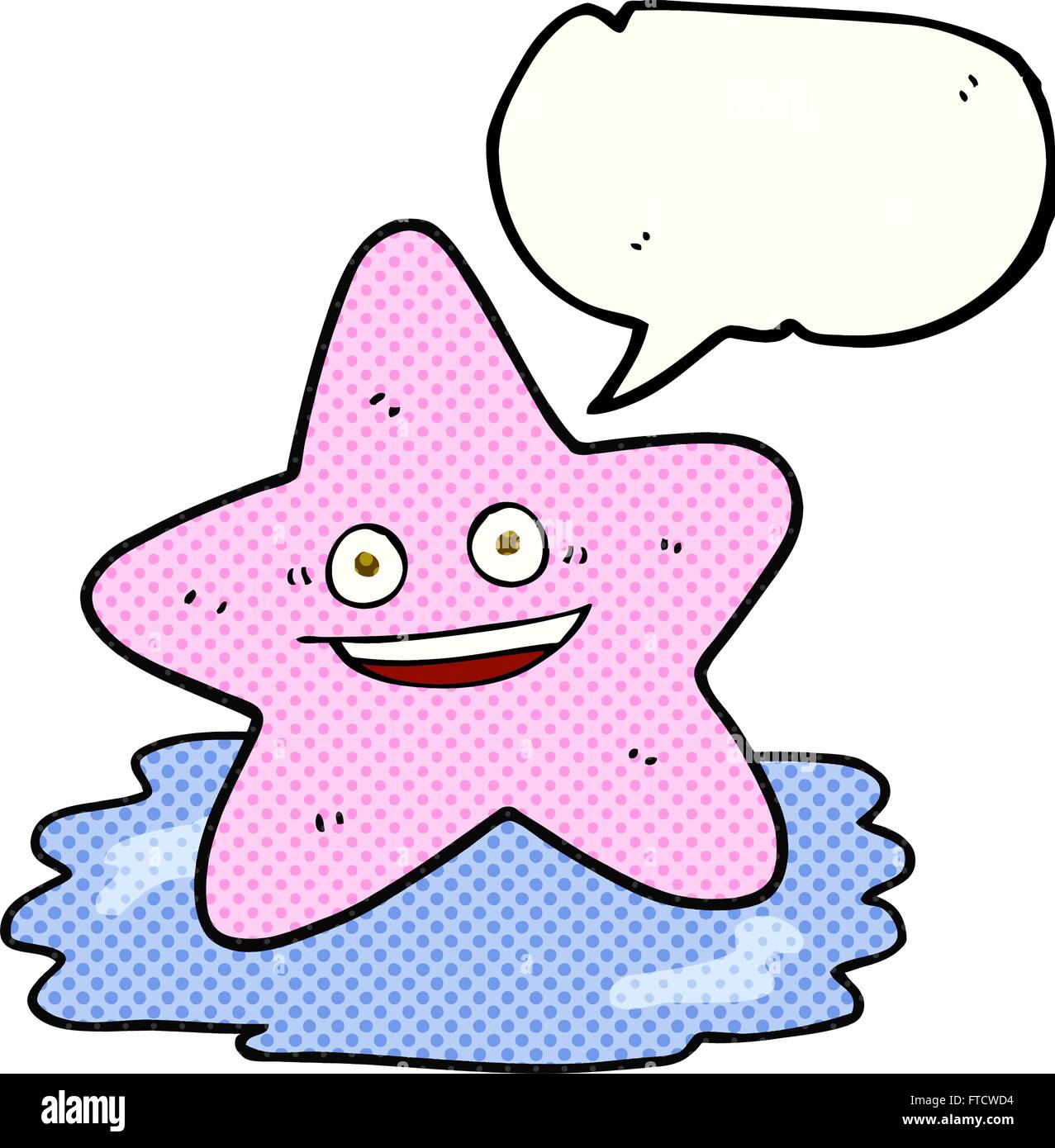 freehand drawn comic book speech bubble cartoon starfish Stock Vector ...