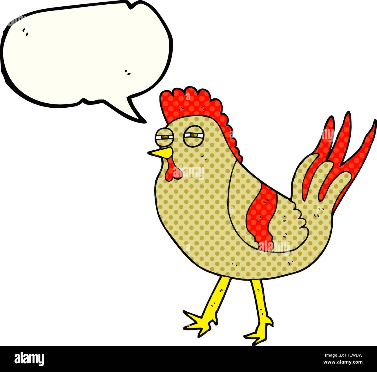 freehand drawn comic book speech bubble cartoon chicken Stock Vector ...
