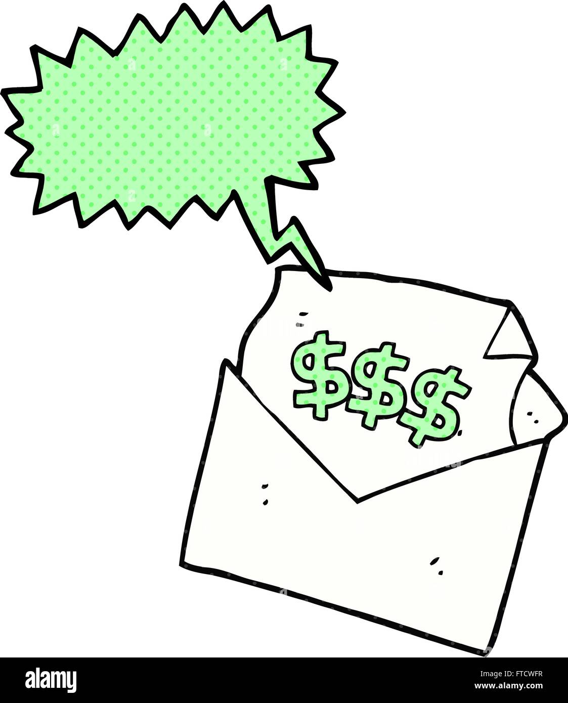 freehand drawn comic book speech bubble cartoon bill letter Stock ...