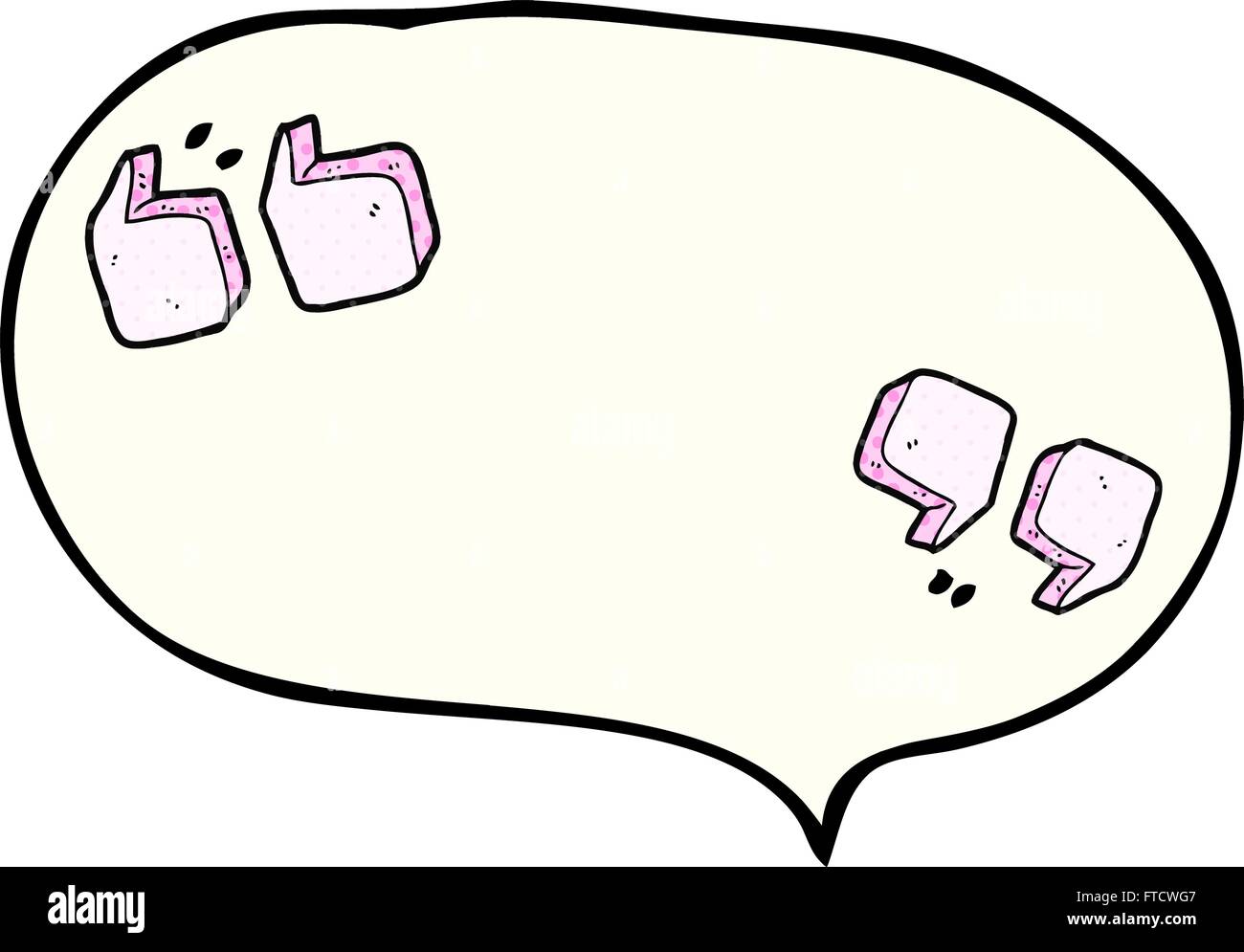 freehand drawn comic book speech bubble cartoon quotation marks Stock ...