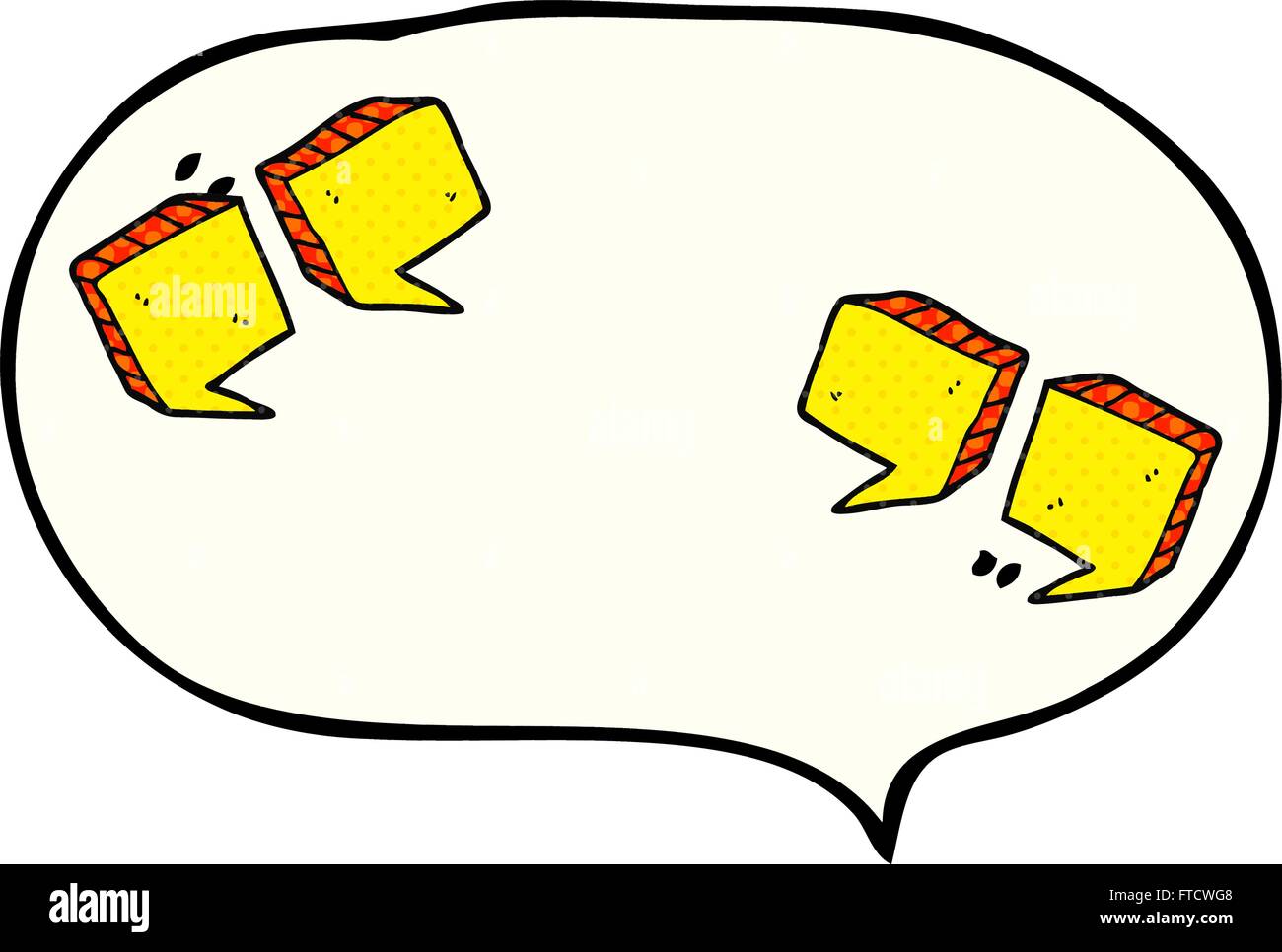 freehand drawn comic book speech bubble cartoon quotation marks Stock Vector Image & Art - Alamy