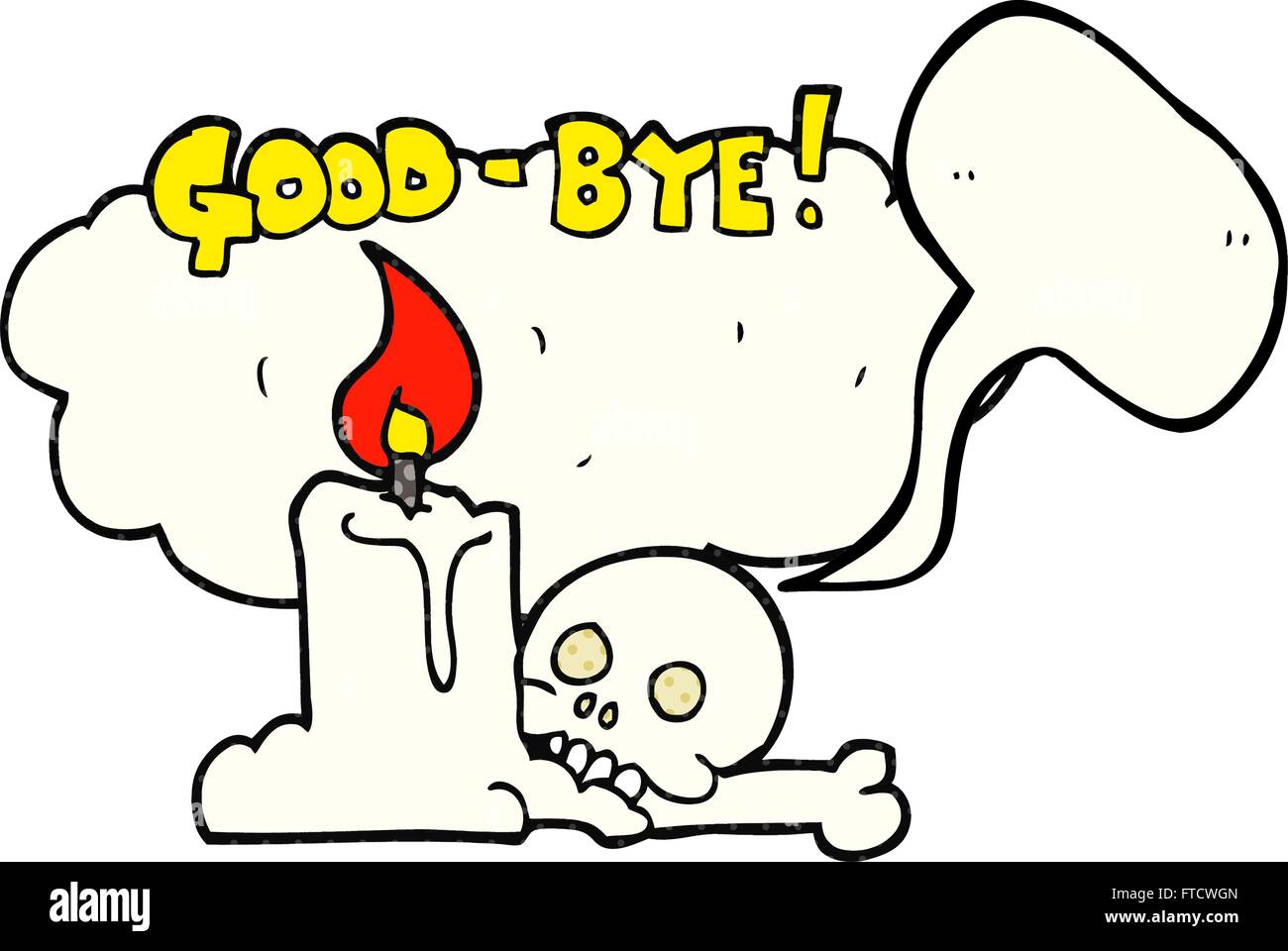 freehand drawn comic book speech bubble cartoon goodbye sign Stock ...