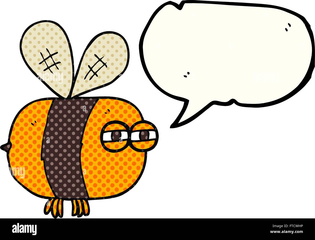 freehand drawn comic book speech bubble cartoon angry bee Stock Vector ...