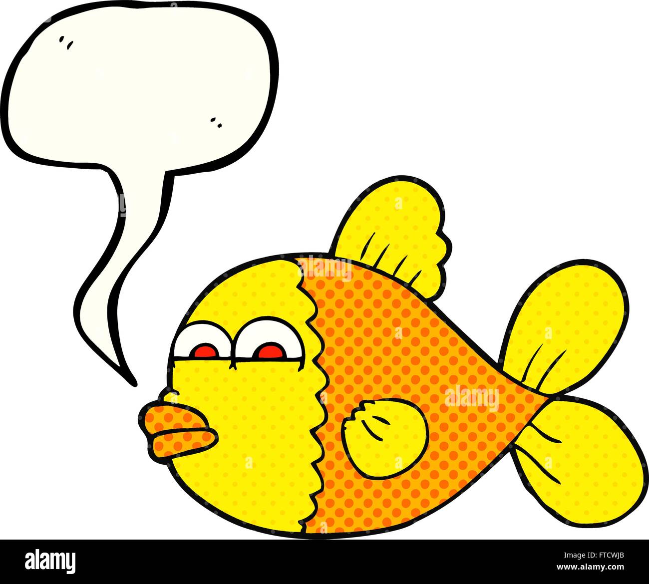 freehand drawn comic book speech bubble cartoon fish Stock Vector Image ...